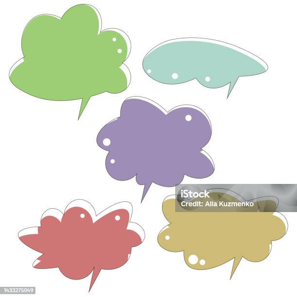 Ensemble De Bulles De Parole De Couleur Illustration Cartoon Vector