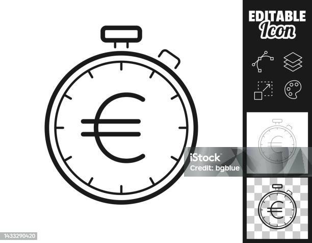 Chronomètre Avec Panneau Euro Icône Pour Le Design Facilement