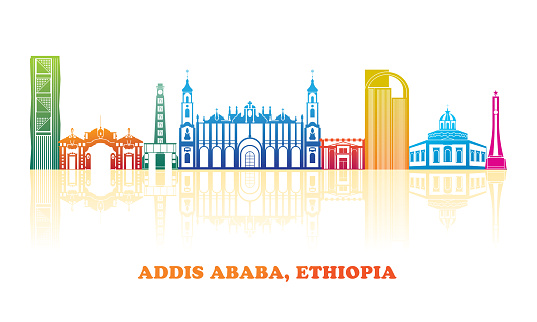Panorama Colorato Dello Skyline Della Città Di Addis Abeba Etiopia