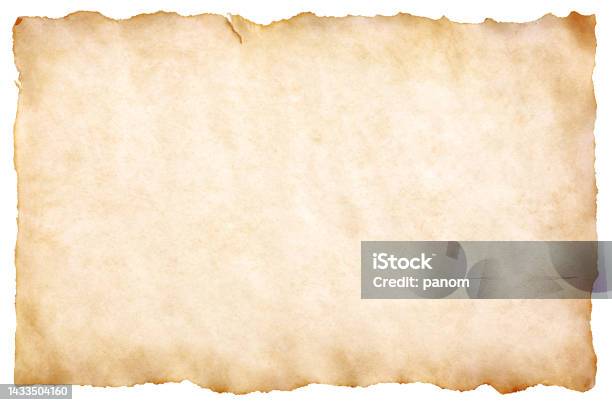 Lembar Kertas Perkamen Tua Vintage Tua Atau Tekstur Terisolasi Pada