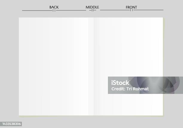 Mock Up Template Sampul Buku Vertikal Kosong Dengan Halaman Di Depan