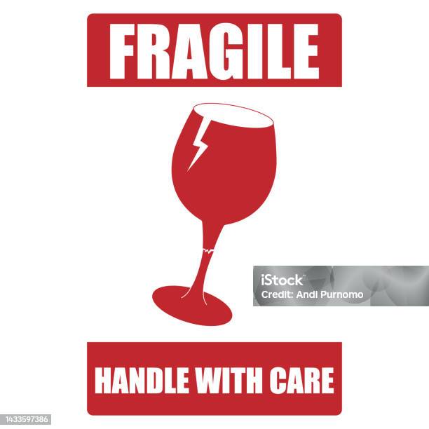 Sticker Label Isolated Vector Design Of Fragile Easy To Break Package ... Sticker Label Isolated Vector Design Of Fragile Easy To Break Package ...
