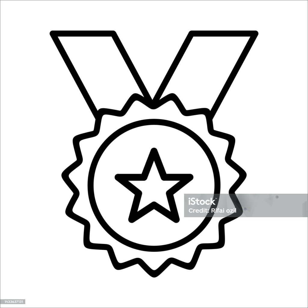 Médaille Icône De Récompense Logo Design Vector Template Illustration