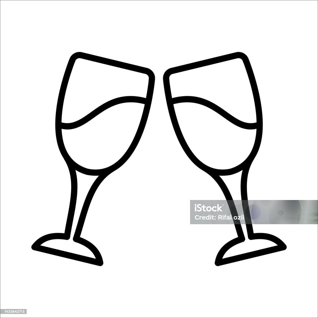 Vin Cocktail Icône Logo Design Vector Template Illustration Signe Et