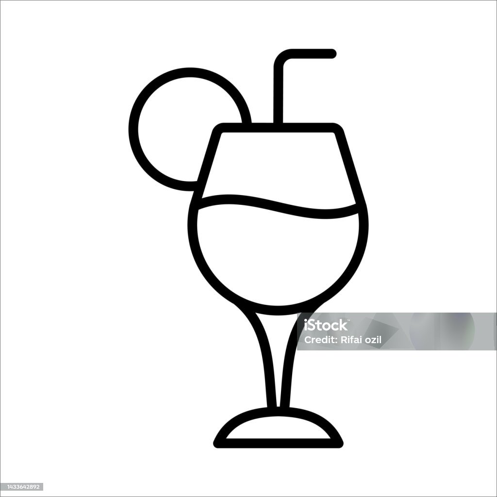 Cocktail Lemon Icon Logo Design Vector Template Illustration Signe Et