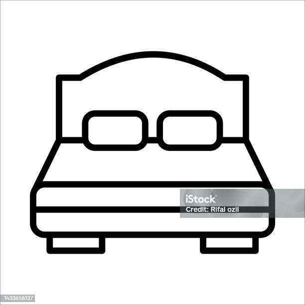 Icône De Lit Logo Design Vector Template Illustration Signe Et Symbole