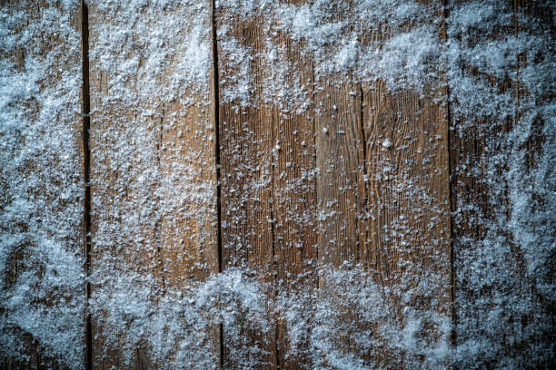 Free picture: A texture of a frozen snow on a wood surface, a ...