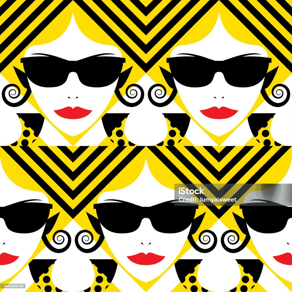 Beautiful Women Seamless Pattern Stock Illustration Download Image
