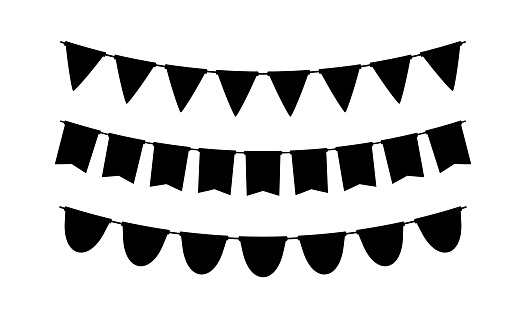 Ensemble De Silhouette Bunting Noir Collection De Guirlandes De ... Ensemble De Silhouette Bunting Noir Collection De Guirlandes De ...