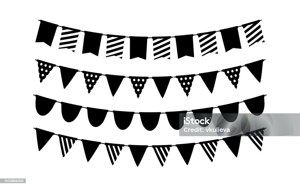 Ensemble De Silhouette Bunting Noir Collection De Guirlandes De ... Ensemble De Silhouette Bunting Noir Collection De Guirlandes De ...