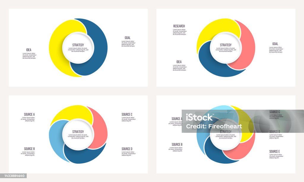 Infographies Daffaires Graphique Avec 2 3 4 5 Étapes Options Sections