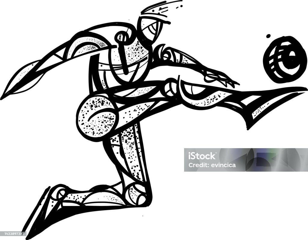 Football Soccer Volley Figurine Abstract Vector Drawing Stock ... Football Soccer Volley Figurine Abstract Vector Drawing Stock ...