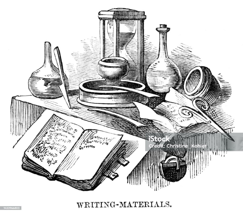 Journal Antique Writing Tools Hourglass Stock Illustration - Download ... Journal Antique Writing Tools Hourglass Stock Illustration - Download ...