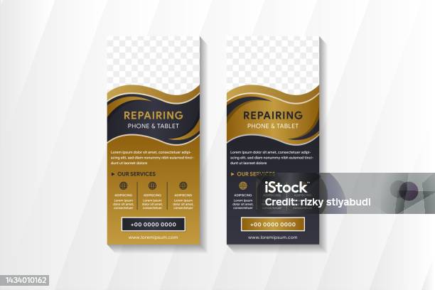 Koleksi Desain Template Banner Vertikal Abstrak Dengan Contoh Headline