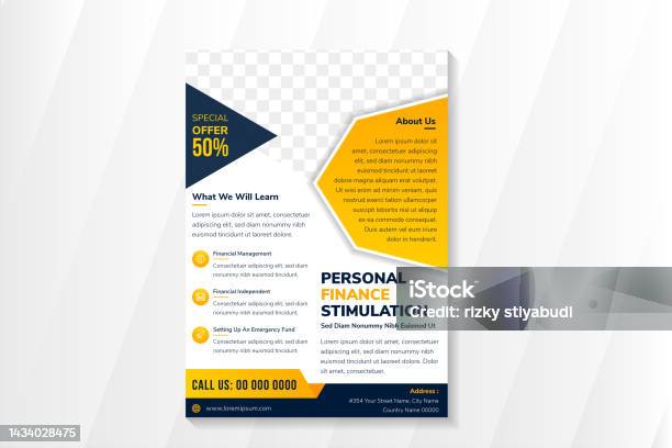 Desain Template Flyer Stimulasi Keuangan Pribadi Menggunakan Tata Letak