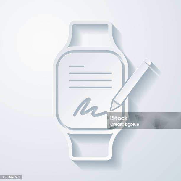 Signature Électronique Sur Smartwatch Icône Avec Effet De Coupe De
