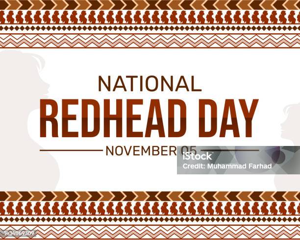 National Redhead Day Wallpaper Background In Traditional Border Style