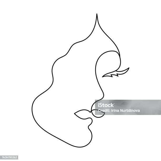 Le Visage Dune Belle Femme Dans Le Style Du Dessin Au Trait Vecteurs