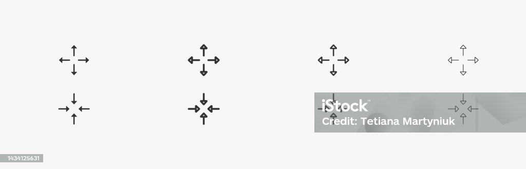 Scaling Arrows Vector Buttons For Ui And Web Design Resize Vector Design Element Stock