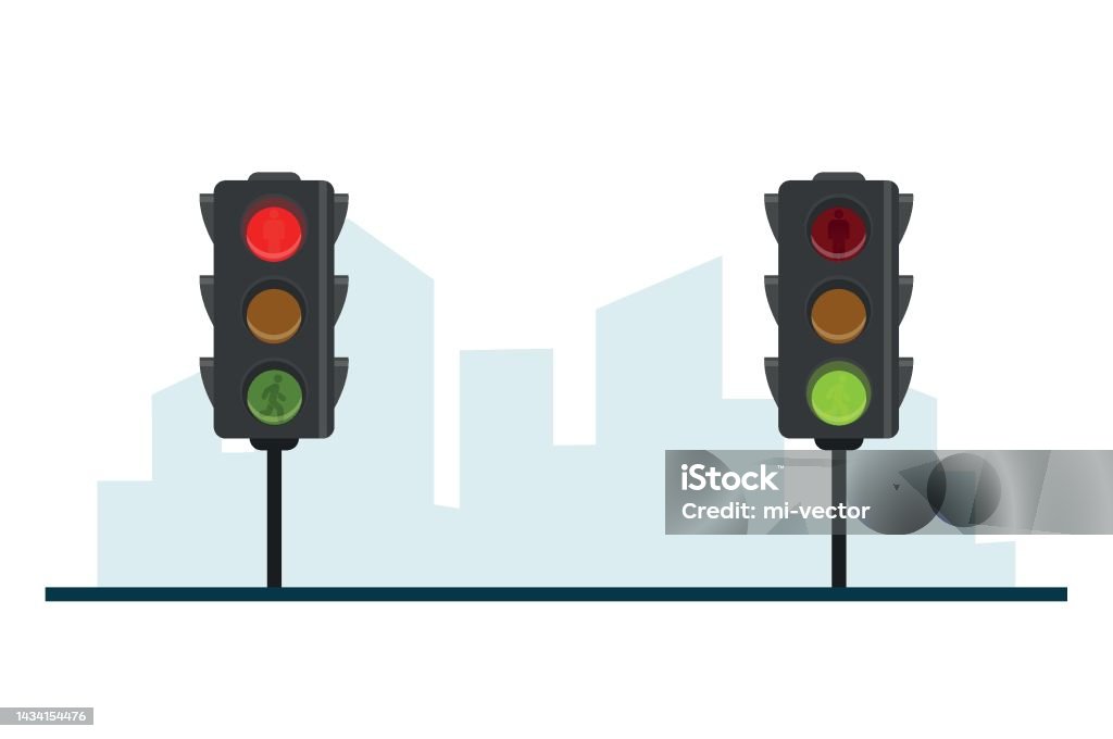 Lampu Lalu Lintas Pejalan Kaki Di Backround Kota Lampu Lalu Lintas