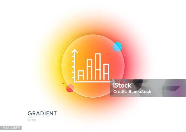 Ikon Garis Grafik Diagram Tanda Bagan Kolom Tombol Buram Gradien Vektor