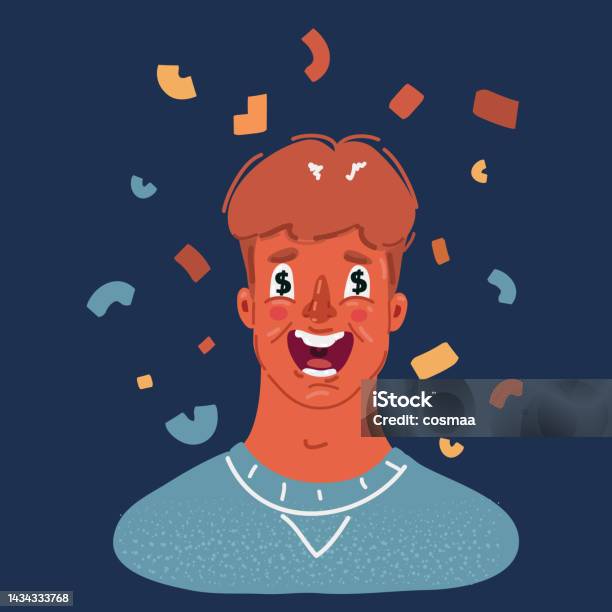 Illustration Vectorielle De Dessin Animé De Lhomme Avec Des Signes De