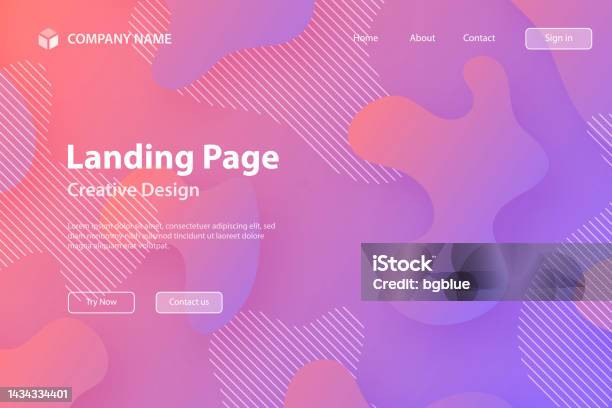 Halaman Arahan Template Desain Abstrak Dengan Bentuk Cairan Pada Latar