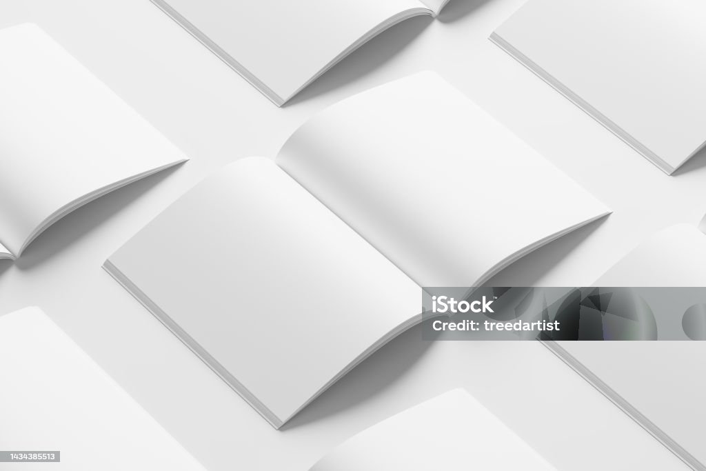 Brosur Majalah Ukuran Surat As 3d Rendering Mockup Kosong Putih Foto