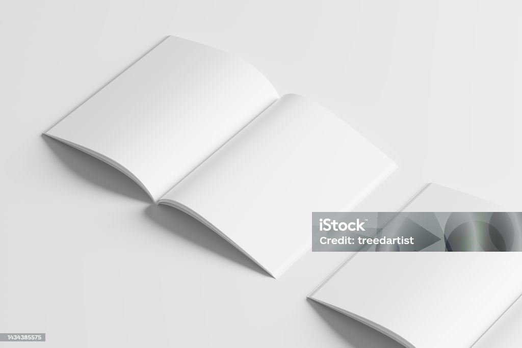 Brosur Majalah Ukuran Surat As 3d Rendering Mockup Kosong Putih Foto