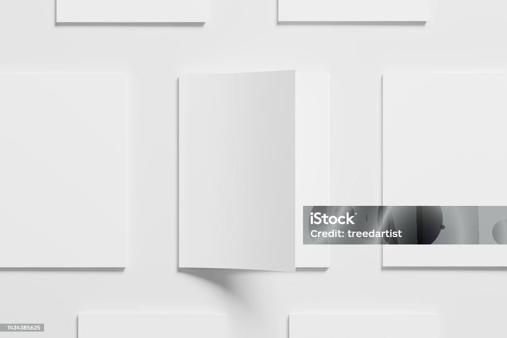 Brosur Majalah Ukuran Surat As 3d Rendering Mockup Kosong Putih Foto
