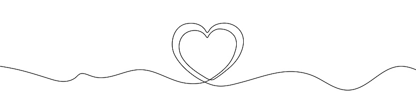 Dessin Au Trait Continu Du Cœur Icône Dune Ligne De Cœur Un Arrièreplan