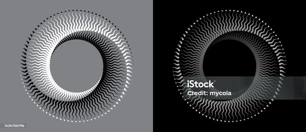 Waves Lines In Circle Abstract Background Yin And Yang Symbol Dynamic
