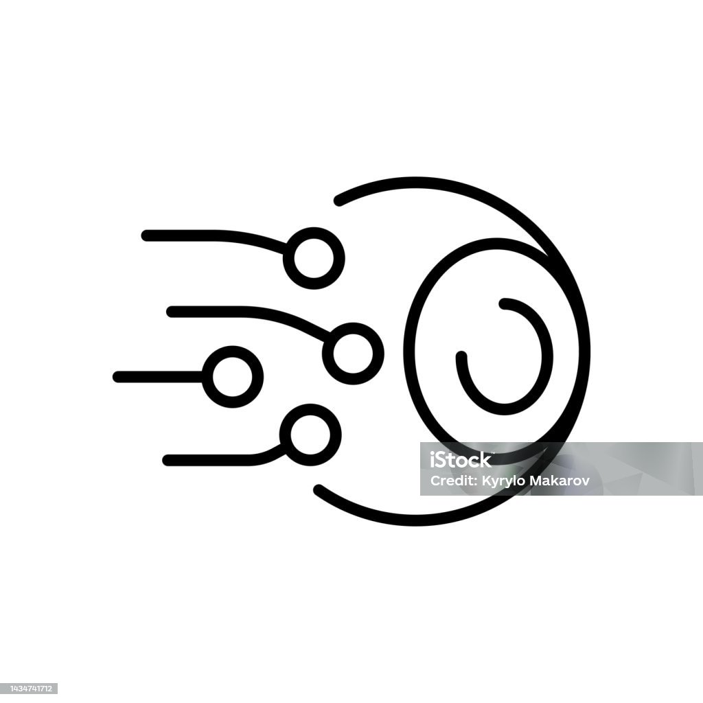 Ikon Garis Jaringan Saraf Penyimpanan Cloud Chip Robot Analitik Mata