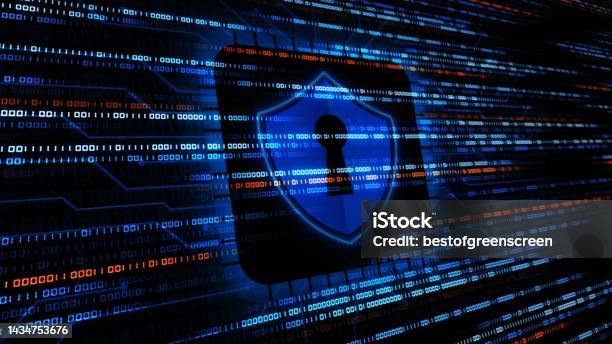 Binary Code Flow Shield Protection System Binary Code Cyber Security