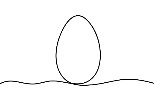 Un Dessin Au Trait Continu De Lœuf Oeuf De Pâques Fond Dune Ligne Icône