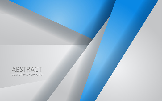 Abstract Blue And White Triangle Overlapping Layers Geometric Shapes