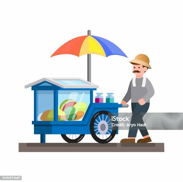 Penjual Rujak Adalah Penjual Salad Buah Dalam Gerobak Jajanan Kaki Lima ... Penjual Rujak Adalah Penjual Salad Buah Dalam Gerobak Jajanan Kaki Lima ...