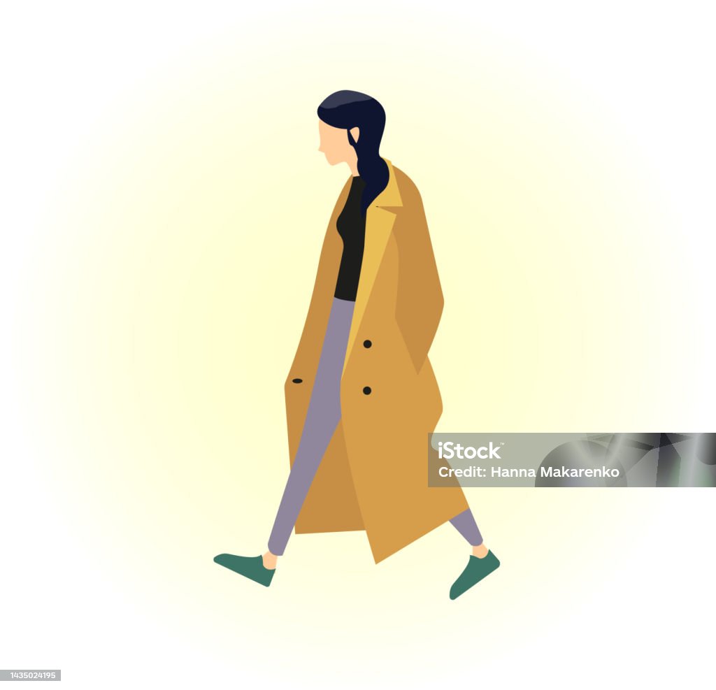 Cute Darkhaired Girl In Casual Clothes Stock Illustration Download