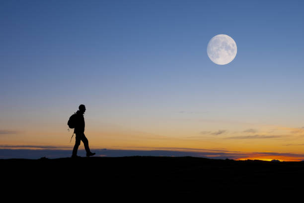 Free Stock Photo of Man Standing in Front of Full Moon | Download Free ...