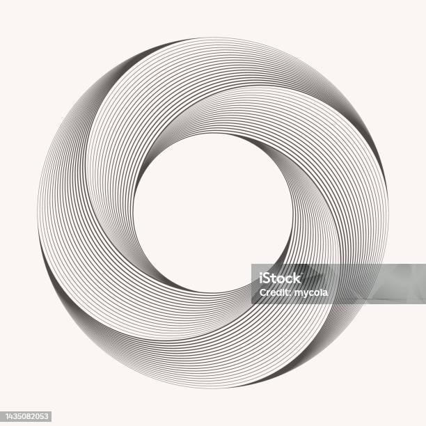 Lignes Noires Dans Un Arrièreplan Abstrait À Cercle Torsadé Illusion De