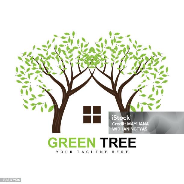 Logo Darbre Arbres Verts Et Design En Bois Illustration De Forêt Jeux