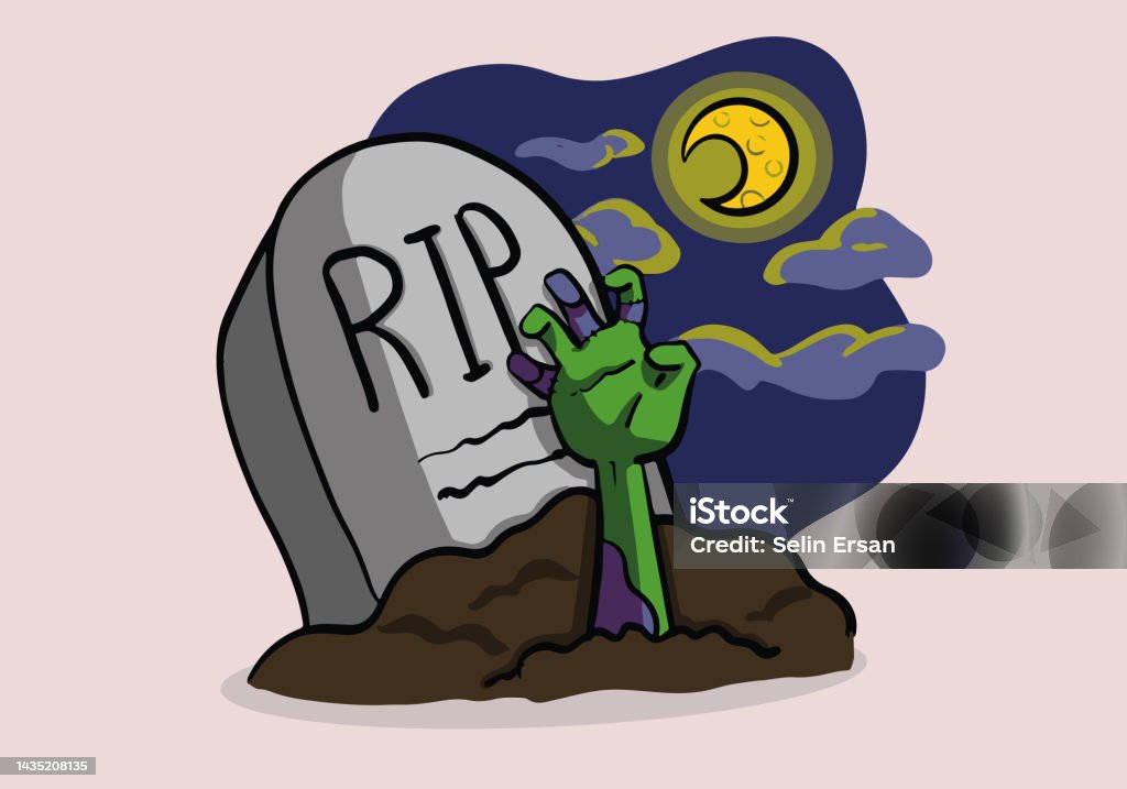 Pierre Tombale Dhalloween Et Main De Zombie Sortant Du Sol Arrièreplan