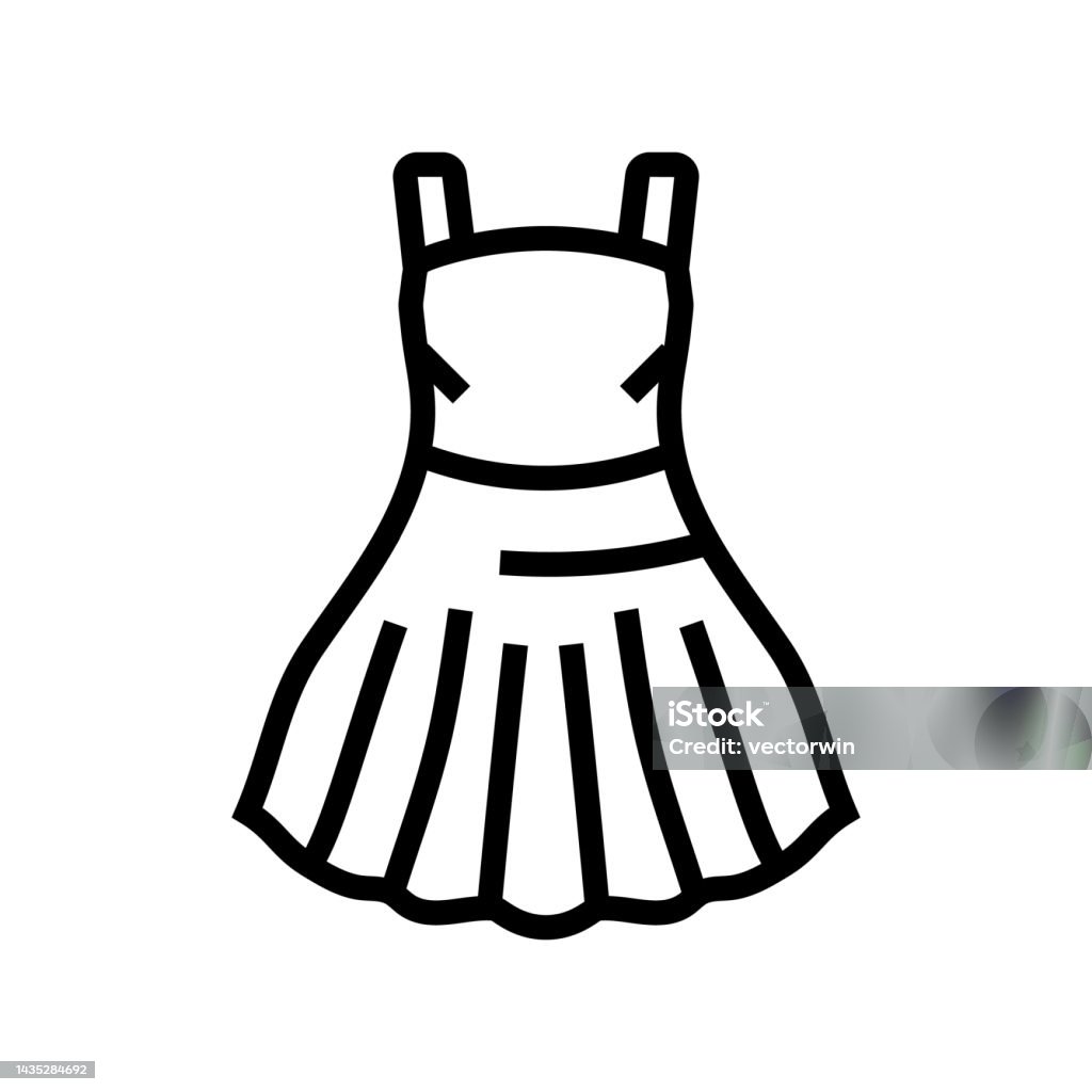 Ilustrasi Vektor Ikon Garis Gaun Pengantin Mini Ilustrasi Stok Unduh