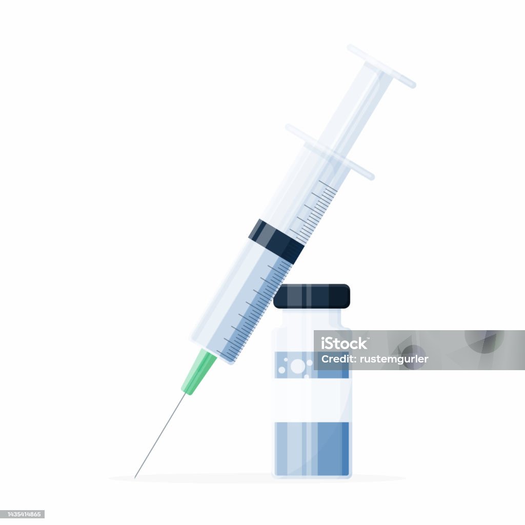 Vaccine And Syringe Stock Illustration Download Image Now