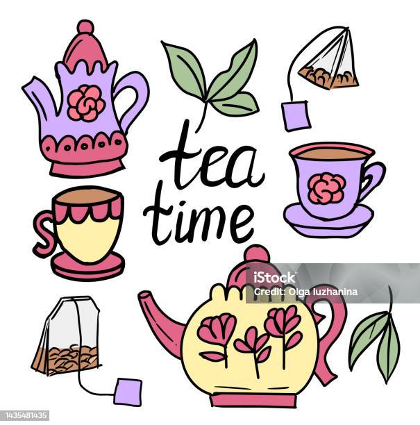 Waktu Minum Teh Diatur Dengan Teko Cangkir Teh Celup Ilustrasi Vektor ... Waktu Minum Teh Diatur Dengan Teko Cangkir Teh Celup Ilustrasi Vektor ...