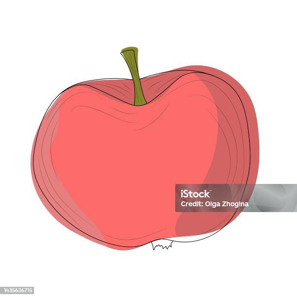 Ilustración de Contorno De Manzana En Estilo De Dibujos Animados Corte ... Ilustración de Contorno De Manzana En Estilo De Dibujos Animados Corte ...