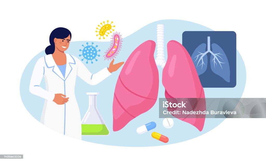 Pulmonologi Dokter Memeriksa Paruparu Tuberkulosis Pneumonia Pengobatan