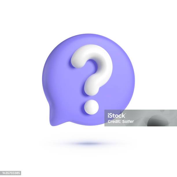 Icône 3d Point Dinterrogation Sur Fond Blanc Illustration Vectorielle