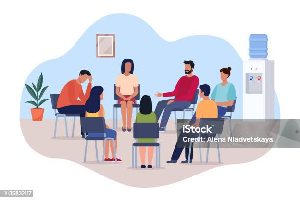Vetores de Psicoterapia Em Grupo Pessoas Sentadas Em Círculo E ... Vetores de Psicoterapia Em Grupo Pessoas Sentadas Em Círculo E ...