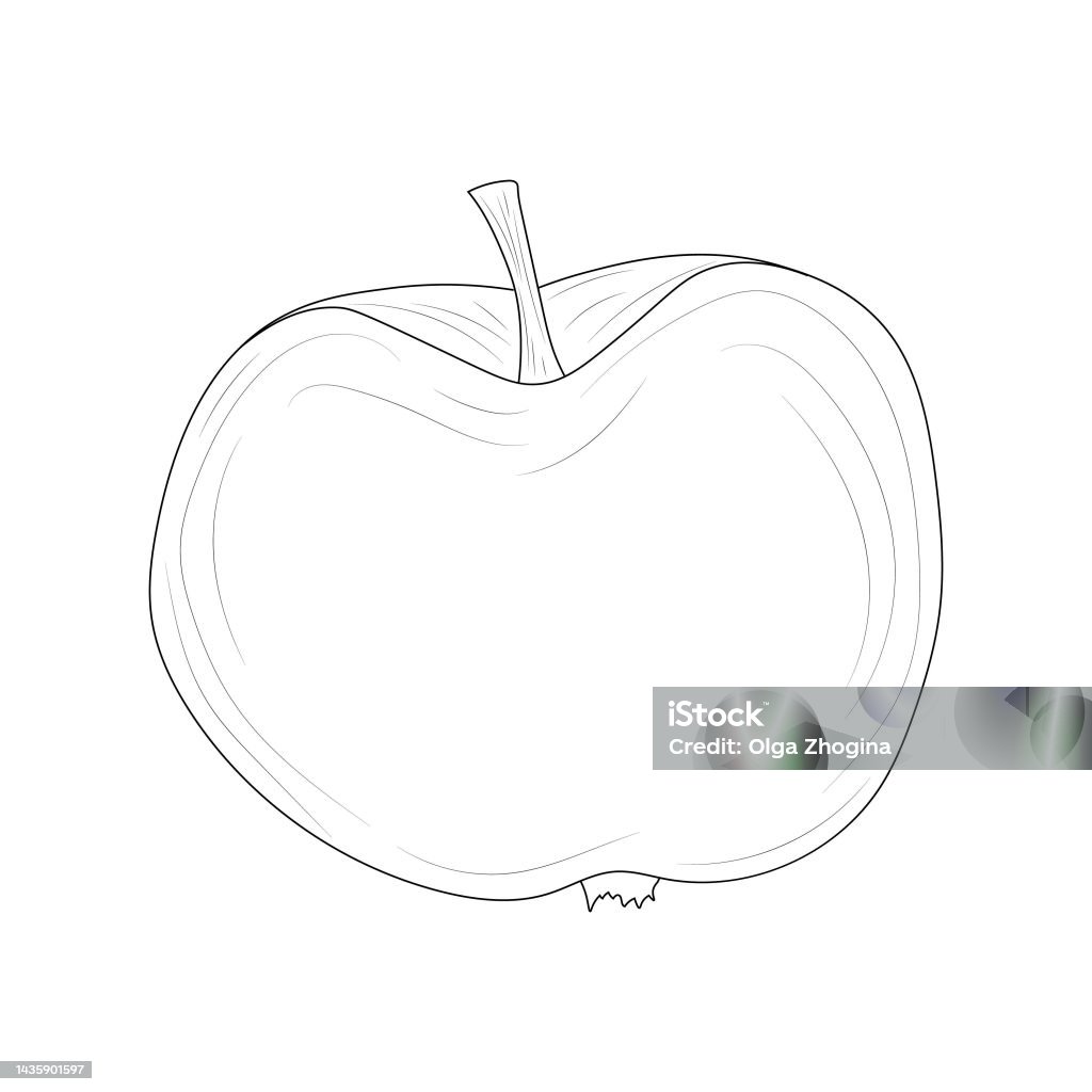 Ilustración de Contorno De Manzana En Estilo De Dibujos Animados ... Ilustración de Contorno De Manzana En Estilo De Dibujos Animados ...